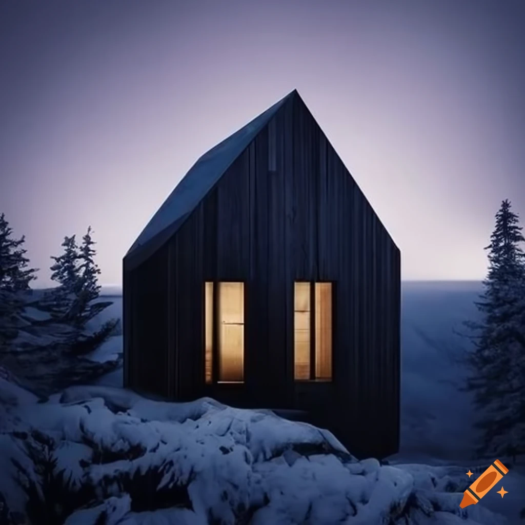 Norwegian tower cabin with minimalist design on Craiyon