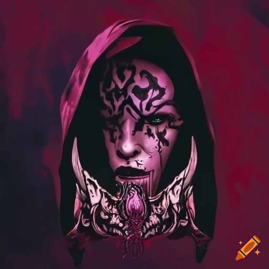 Psychedelic heavy metal wizard logo on Craiyon