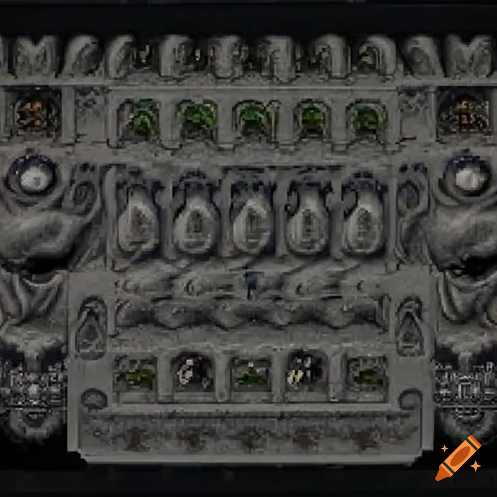 High-resolution 2d art of alien-themed tiles