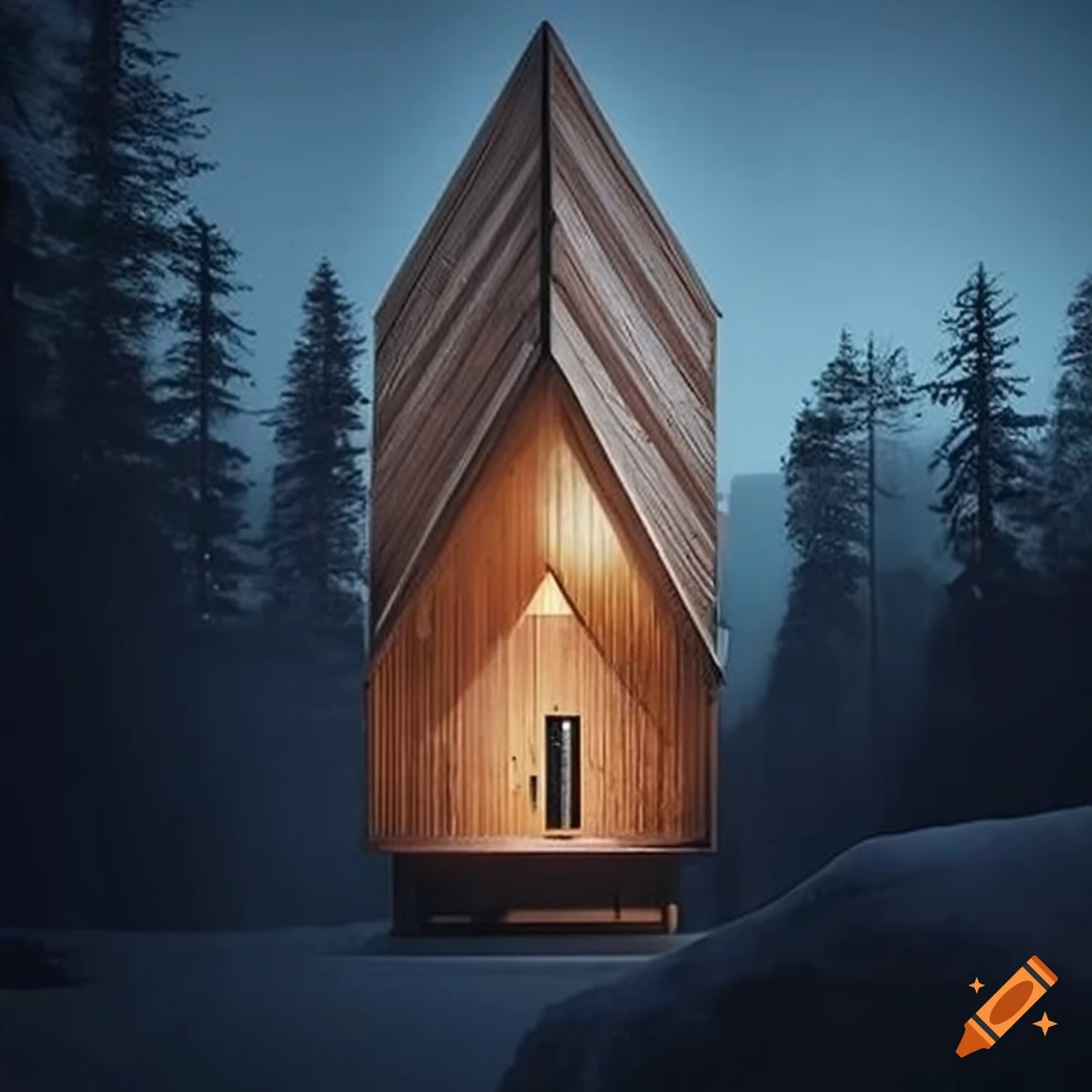 Norwegian tower cabin with minimalist design on Craiyon