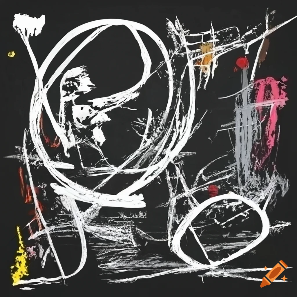 Intrusive thoughts chalk painting on Craiyon