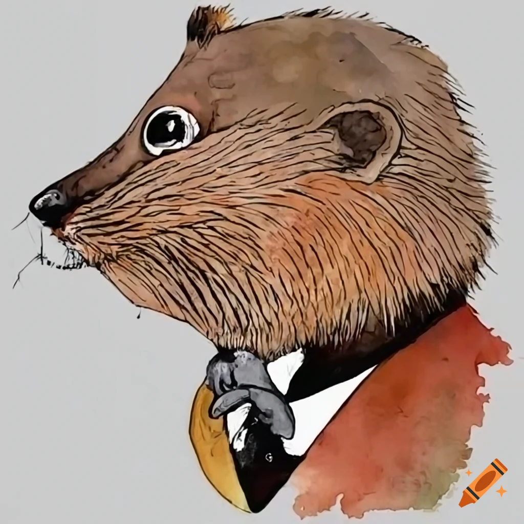 Muskrat in a tuxedo on Craiyon