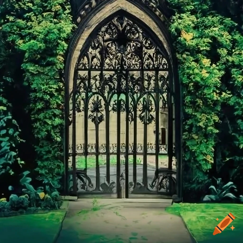 Gothic castle garden gate on Craiyon