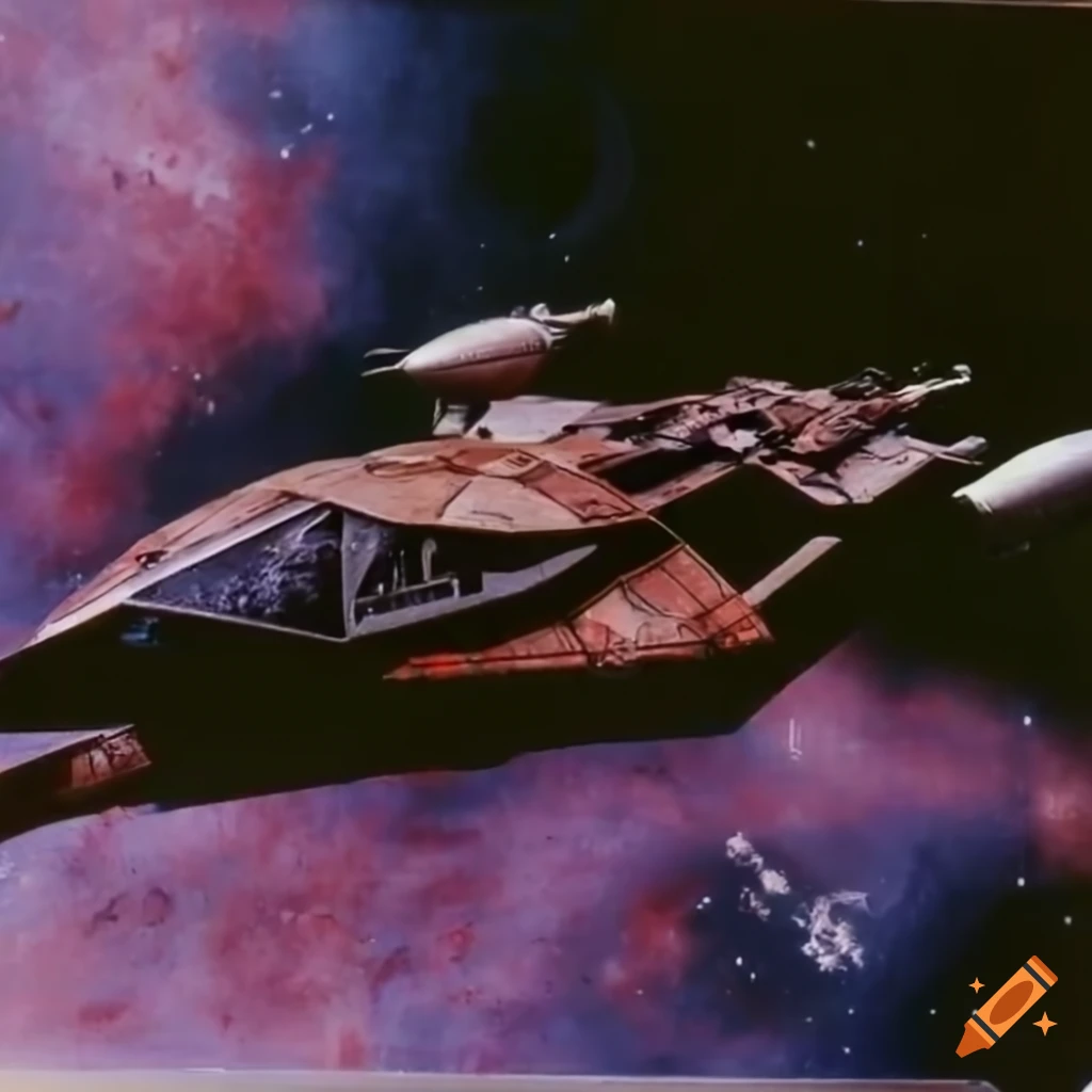 Hymenopteran, outer space ship of the line, 70s sci fi, syd mead on Craiyon