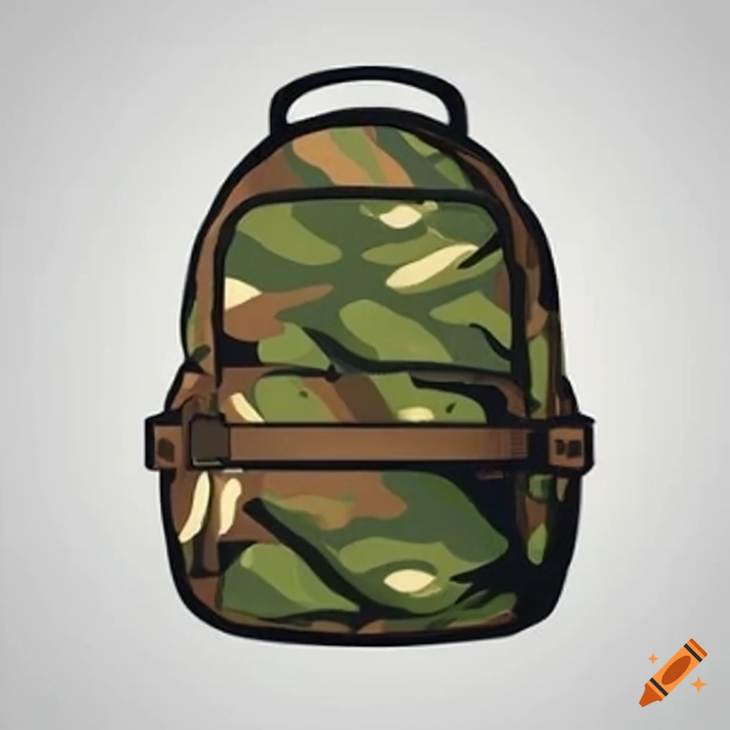 Colorful floral backpack pencil drawing on Craiyon