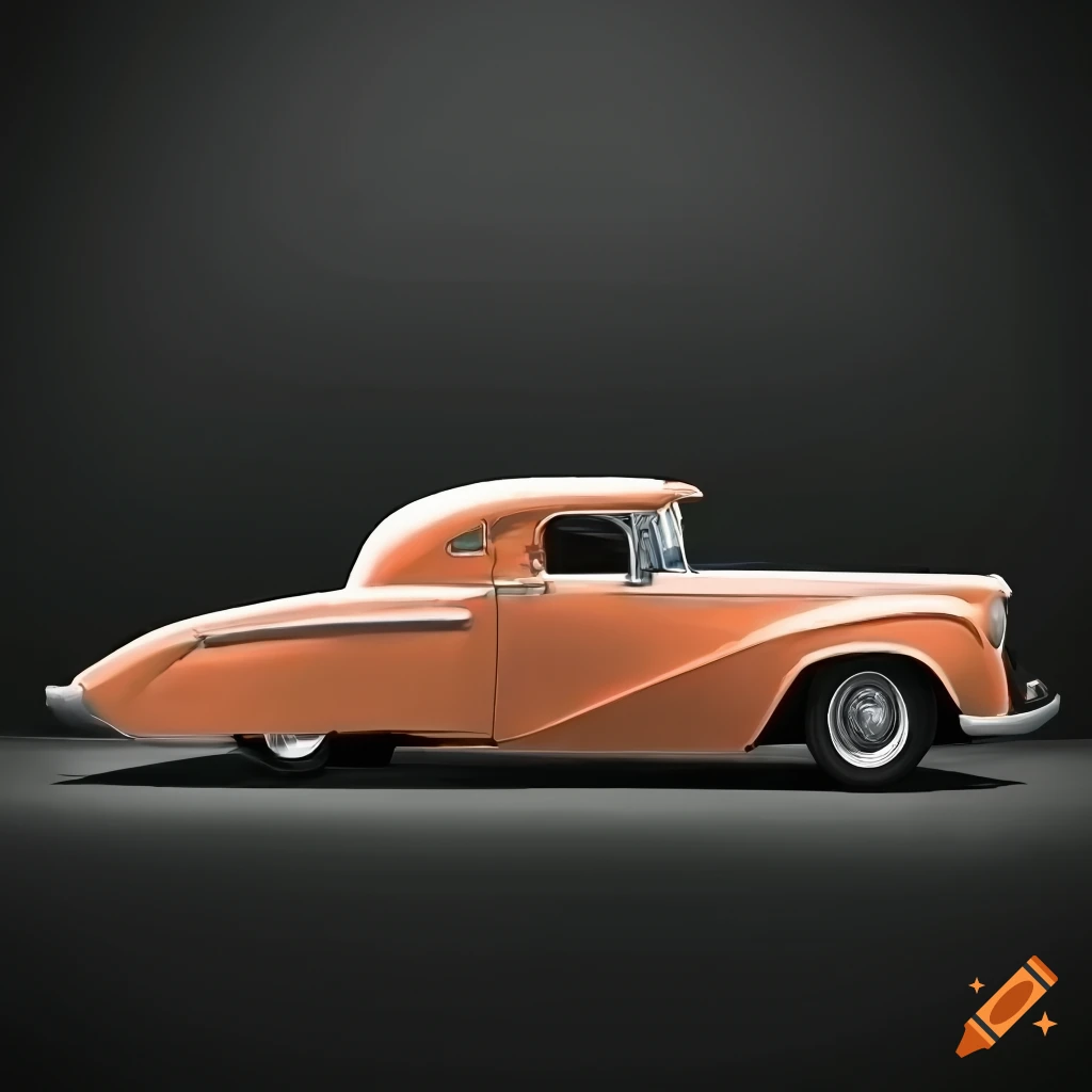 Vintage mafia car in-profile on Craiyon