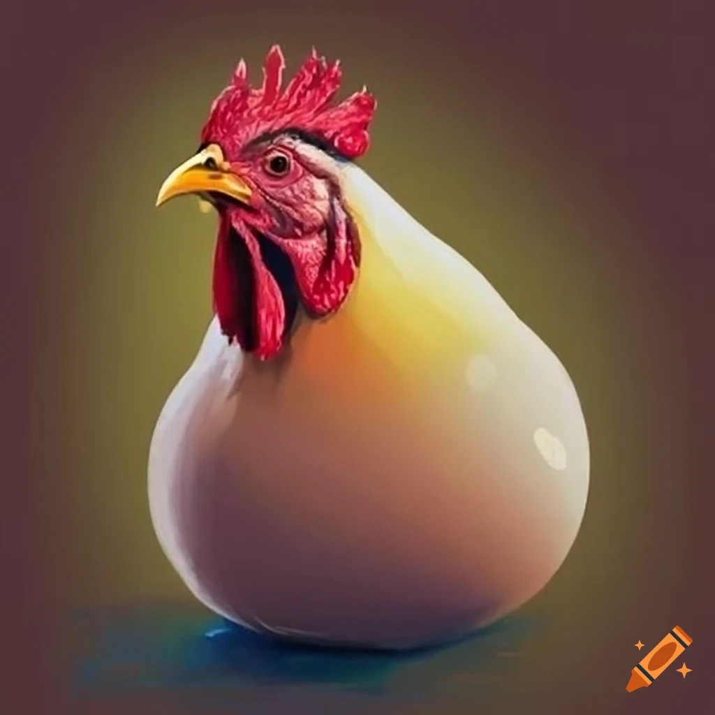 Angry chicken holding a pretend bomb in an illustration on Craiyon