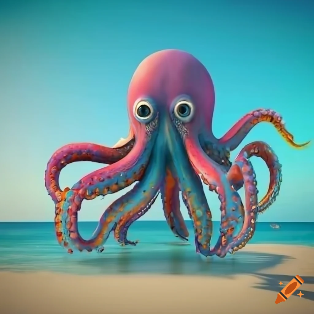 Artistic depiction of a human-octopus hybrid on Craiyon