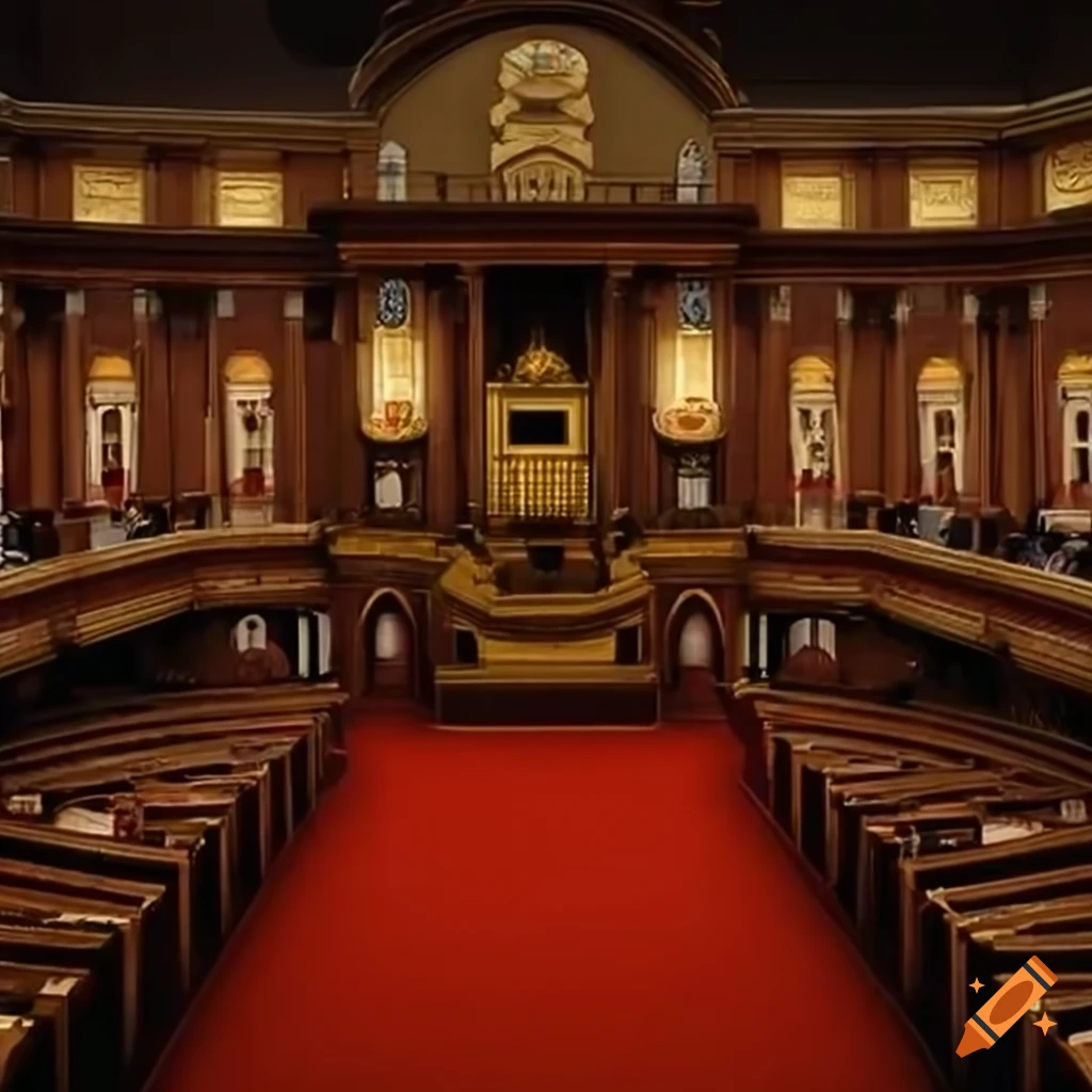 Illustration of the inside of the portuguese parliament