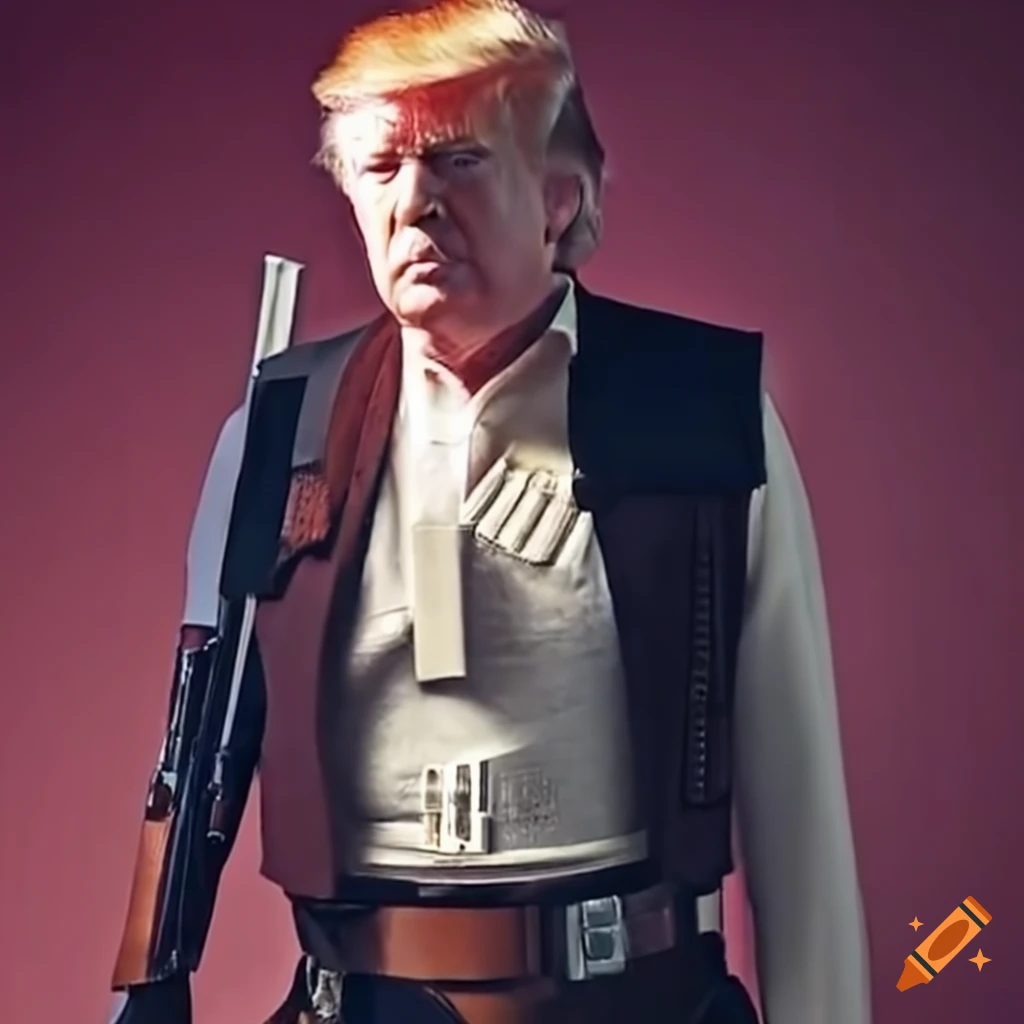Satirical depiction of donald trump as a jedi with a lightsaber on Craiyon