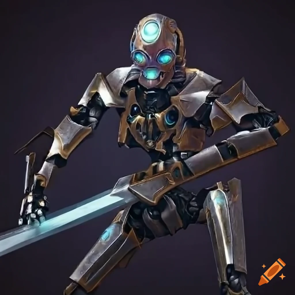 Image of a powerful robot with a legendary sword on Craiyon