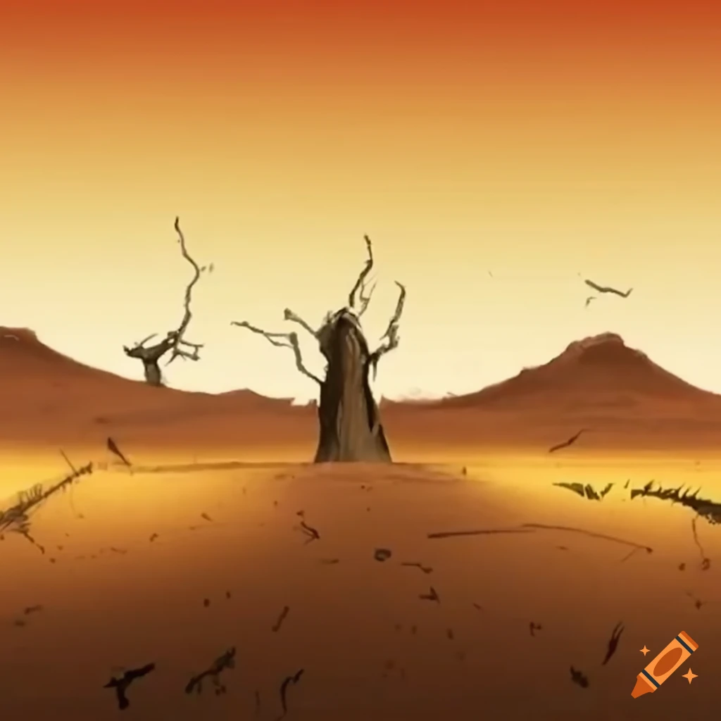 Barren wasteland landscape