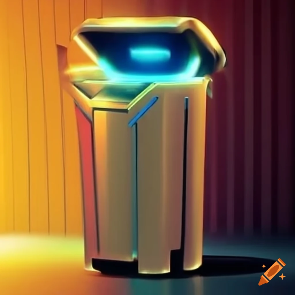 Dustbin with a futuristic design on Craiyon
