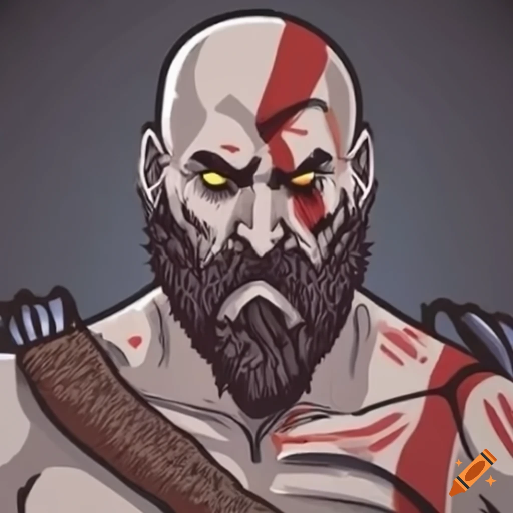 Image of kratos from video game on Craiyon