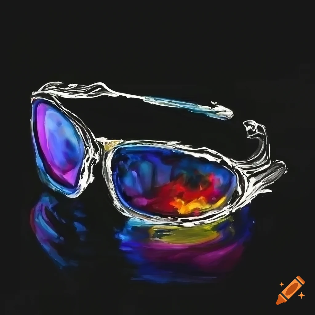 Abstract oil painting of oakley sunglasses