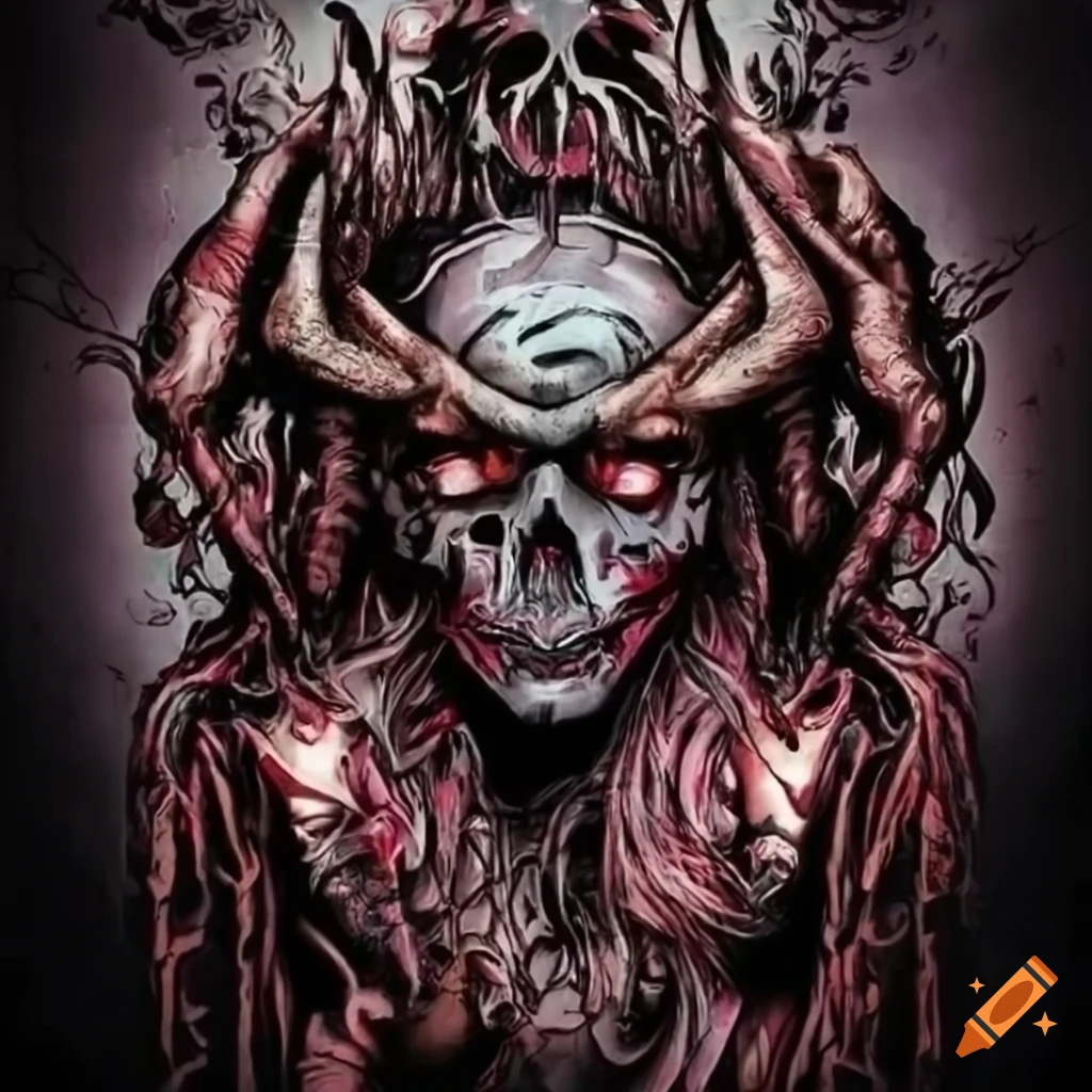 Logo with psychedelic heavy metal eye symbol on Craiyon