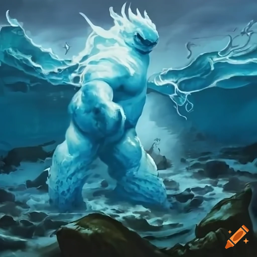 Water elemental magic: the gathering art on Craiyon