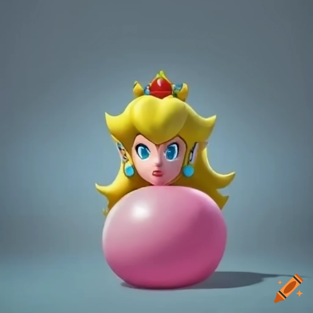 Princess peach trapped in a giant blue ball on Craiyon