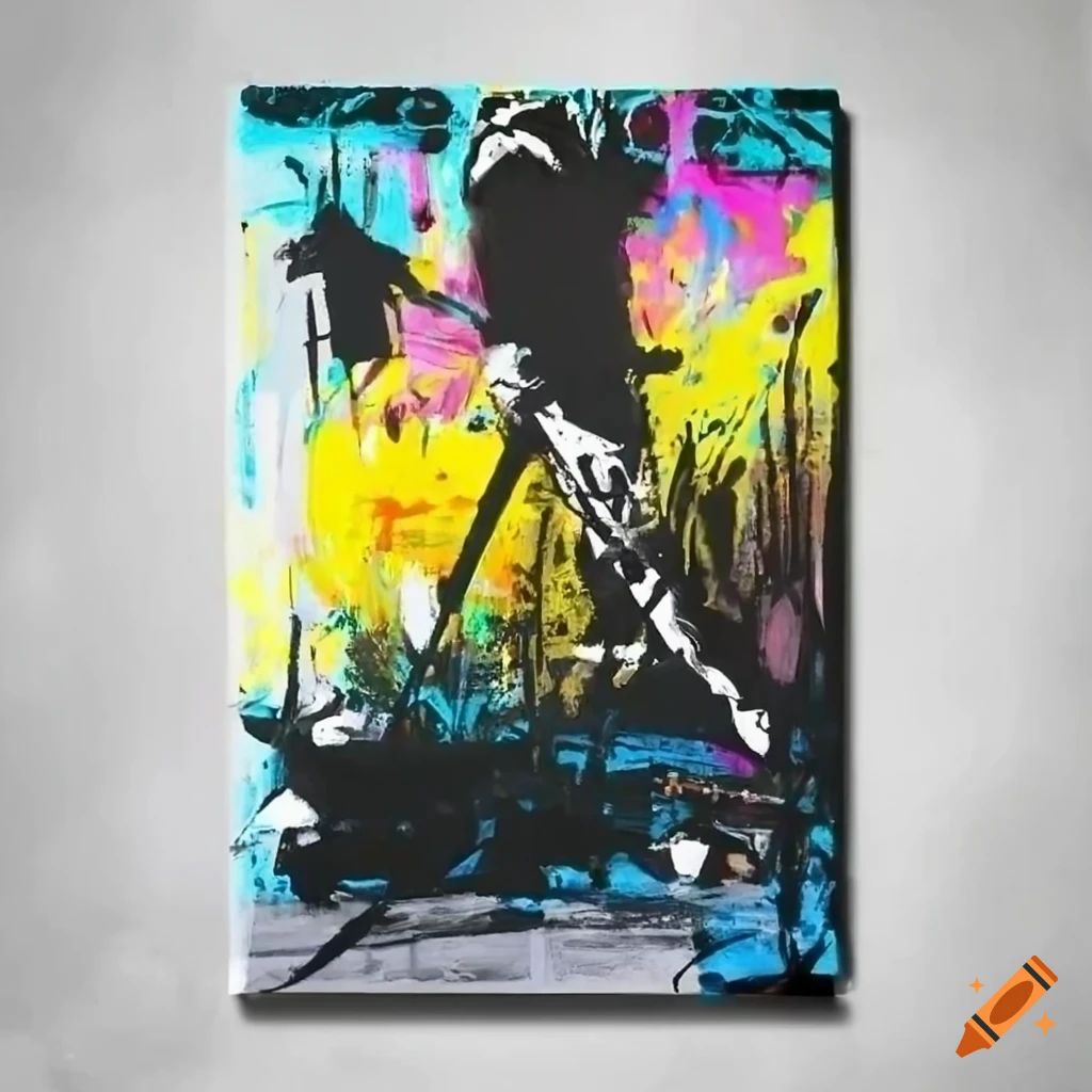 Spray painting of an abstract graffiti sunrise on Craiyon