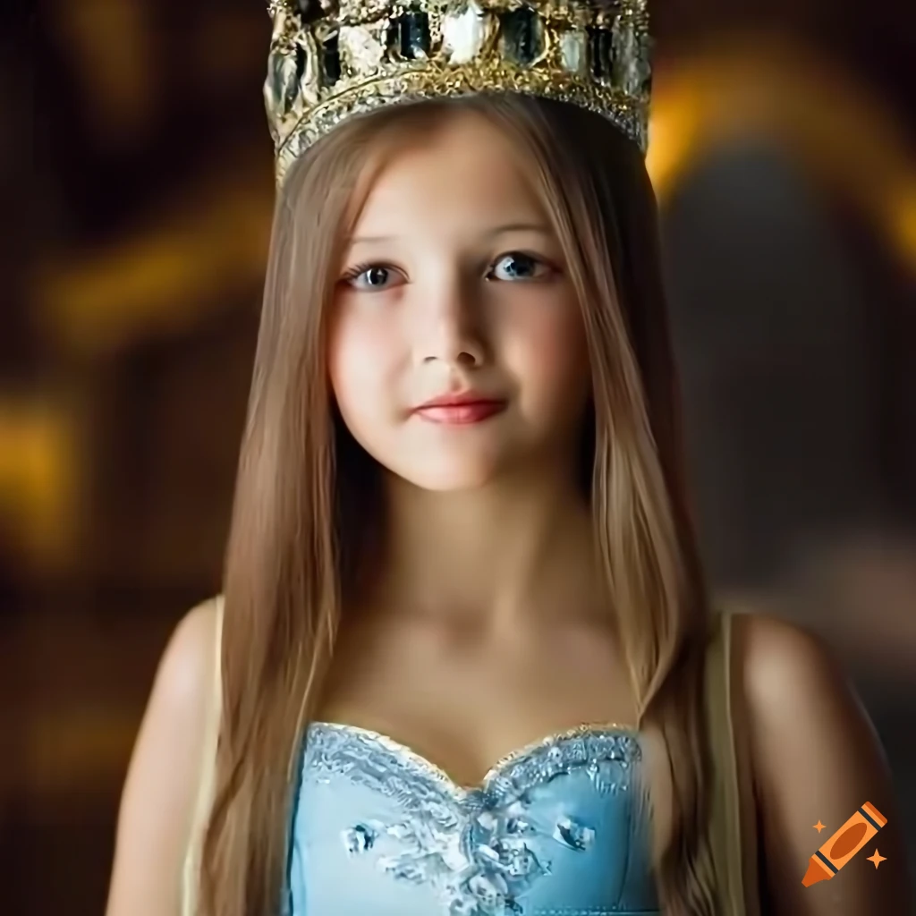 Portrait of a young princess in a castle on Craiyon