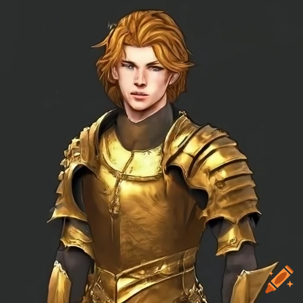 Illustration of a handsome fantasy character with golden hair and eyes ...