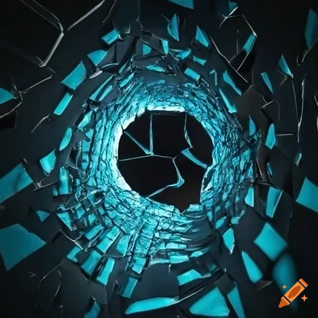 Artistic depiction of shattered objects on Craiyon