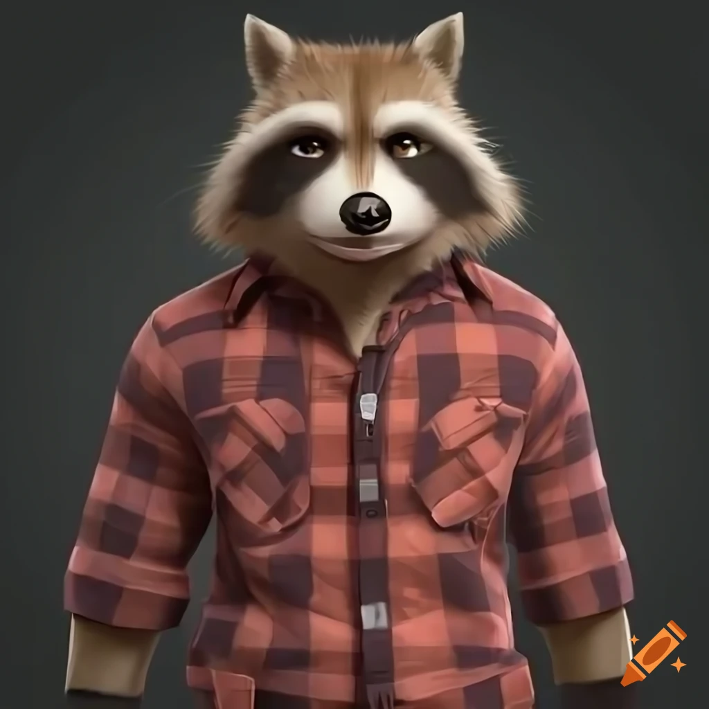 Anthropomorphic raccoon character on Craiyon
