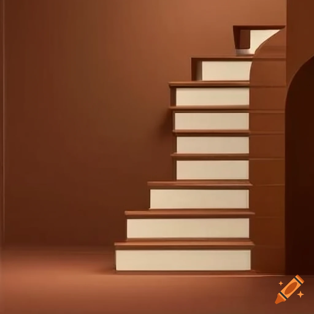 Cream-colored stairs with brown risers