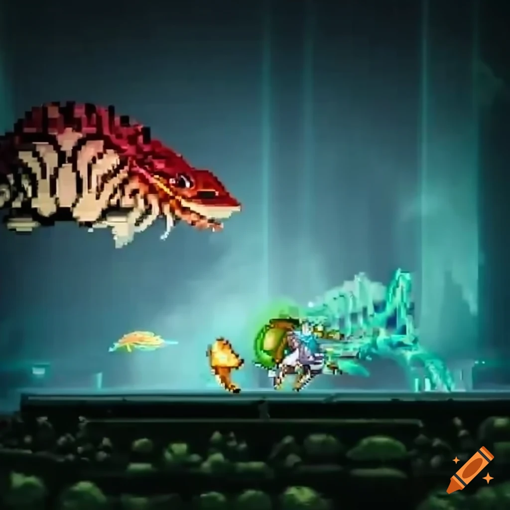 2d platform tiles in metroid game on Craiyon