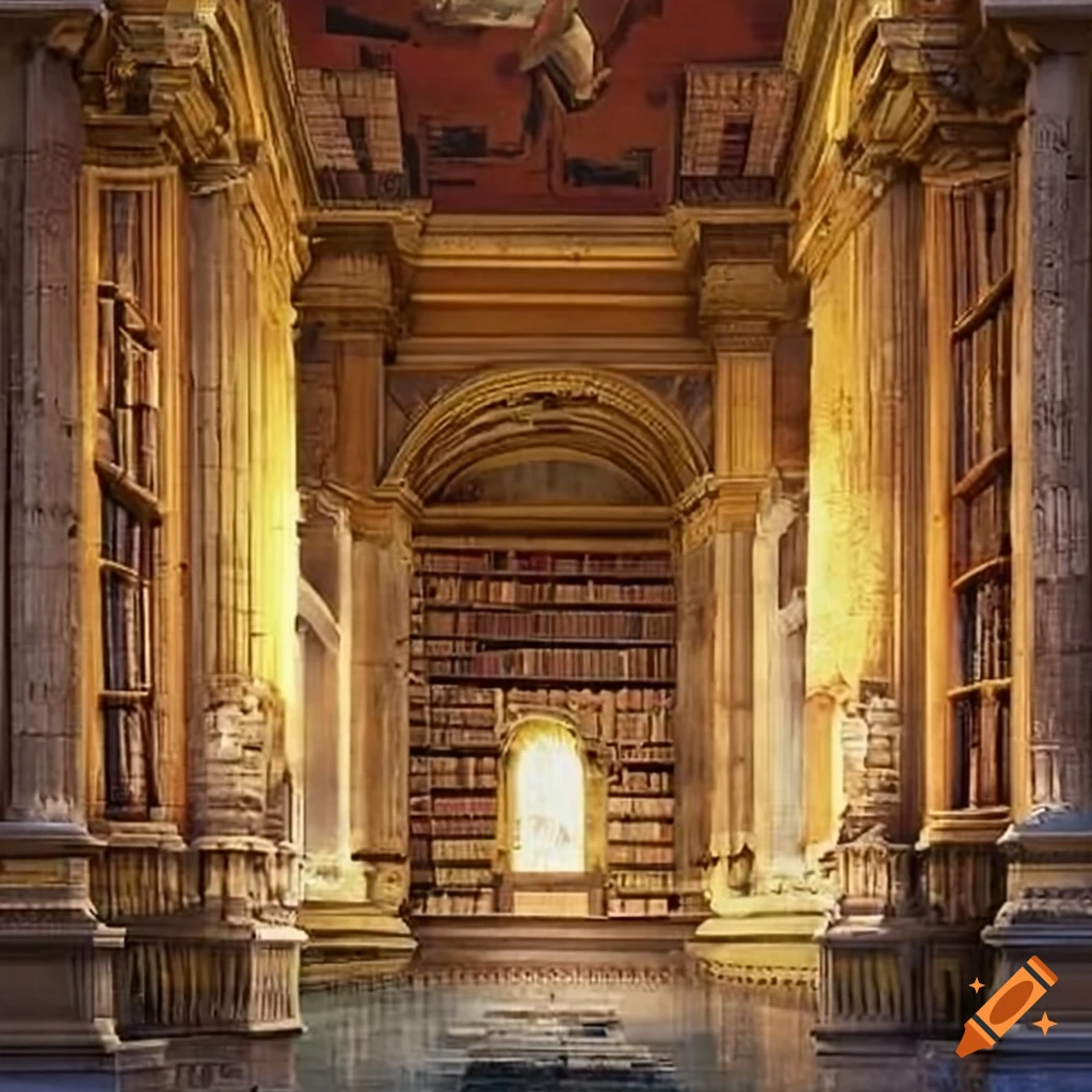 Ancient remains of the alexandria library on Craiyon