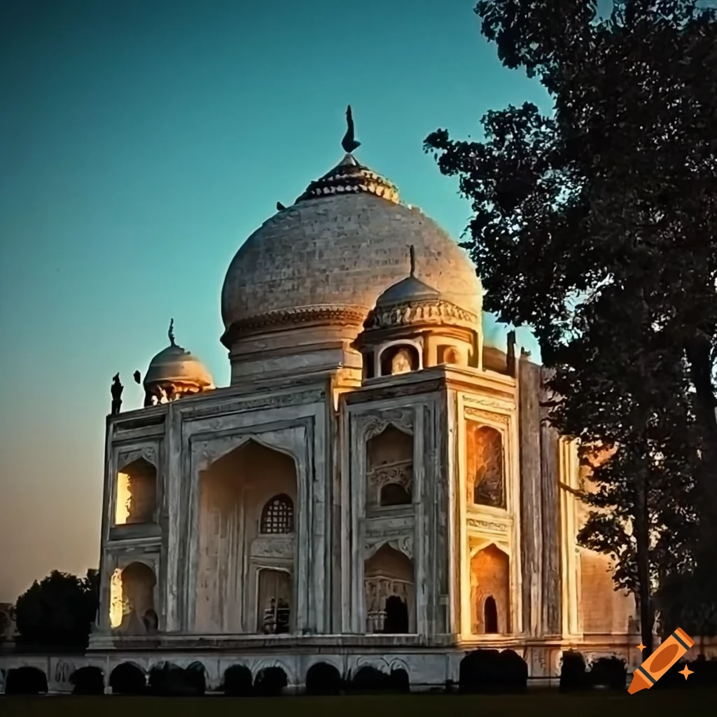 Frontal elevation view of mughal mahal white house