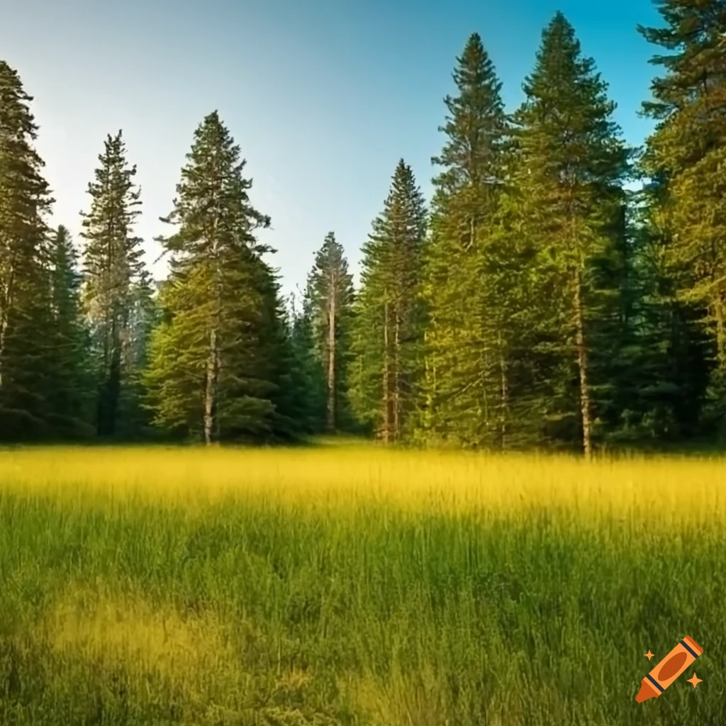 Tall pine trees on Craiyon