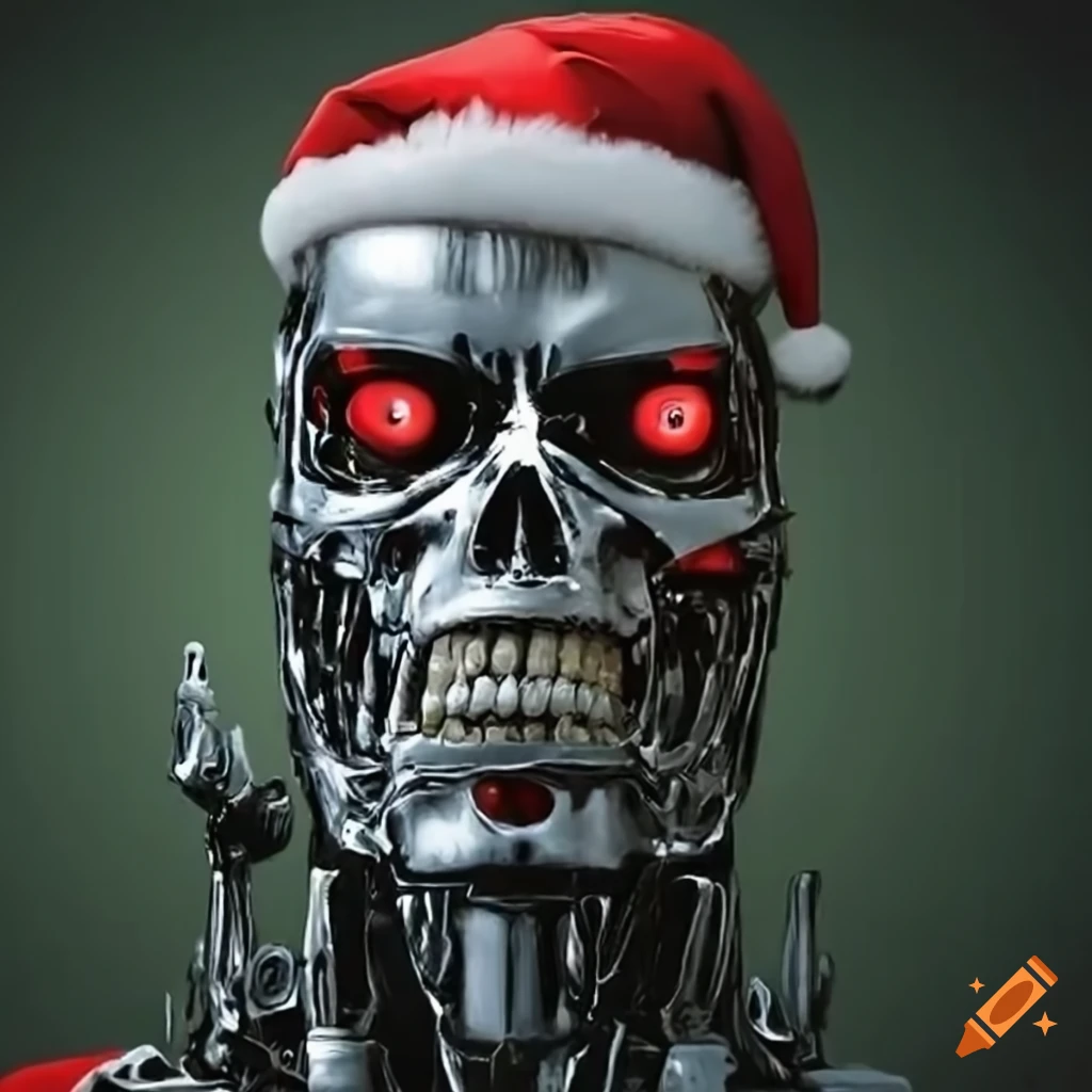 An image of santa claus as the terminator on Craiyon