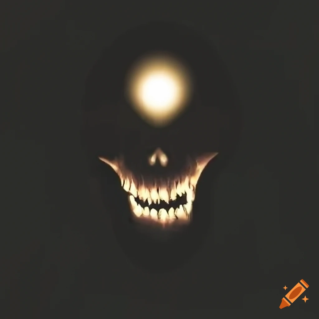 Horror logo with a menacing grin and dark atmosphere on Craiyon
