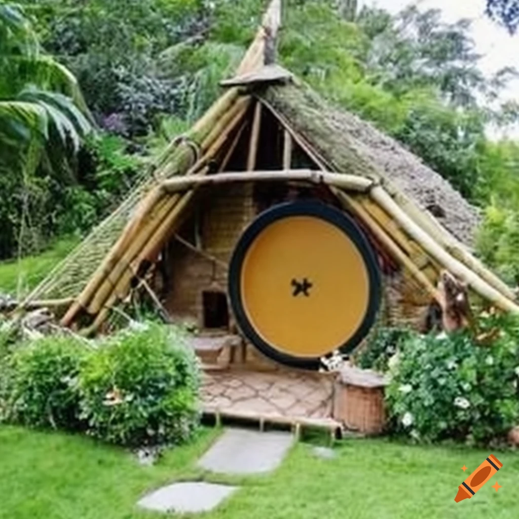 Charming bamboo hobbit house