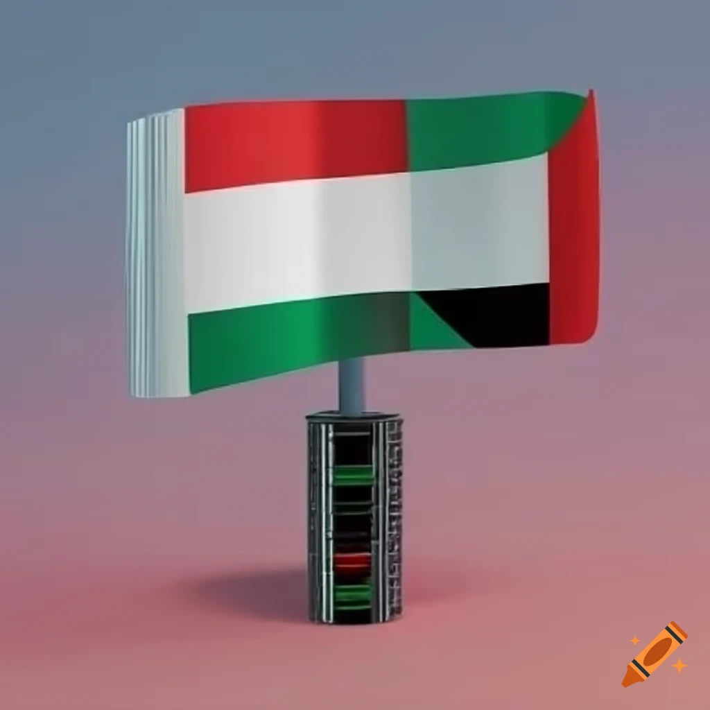 Uae flag on a server on Craiyon