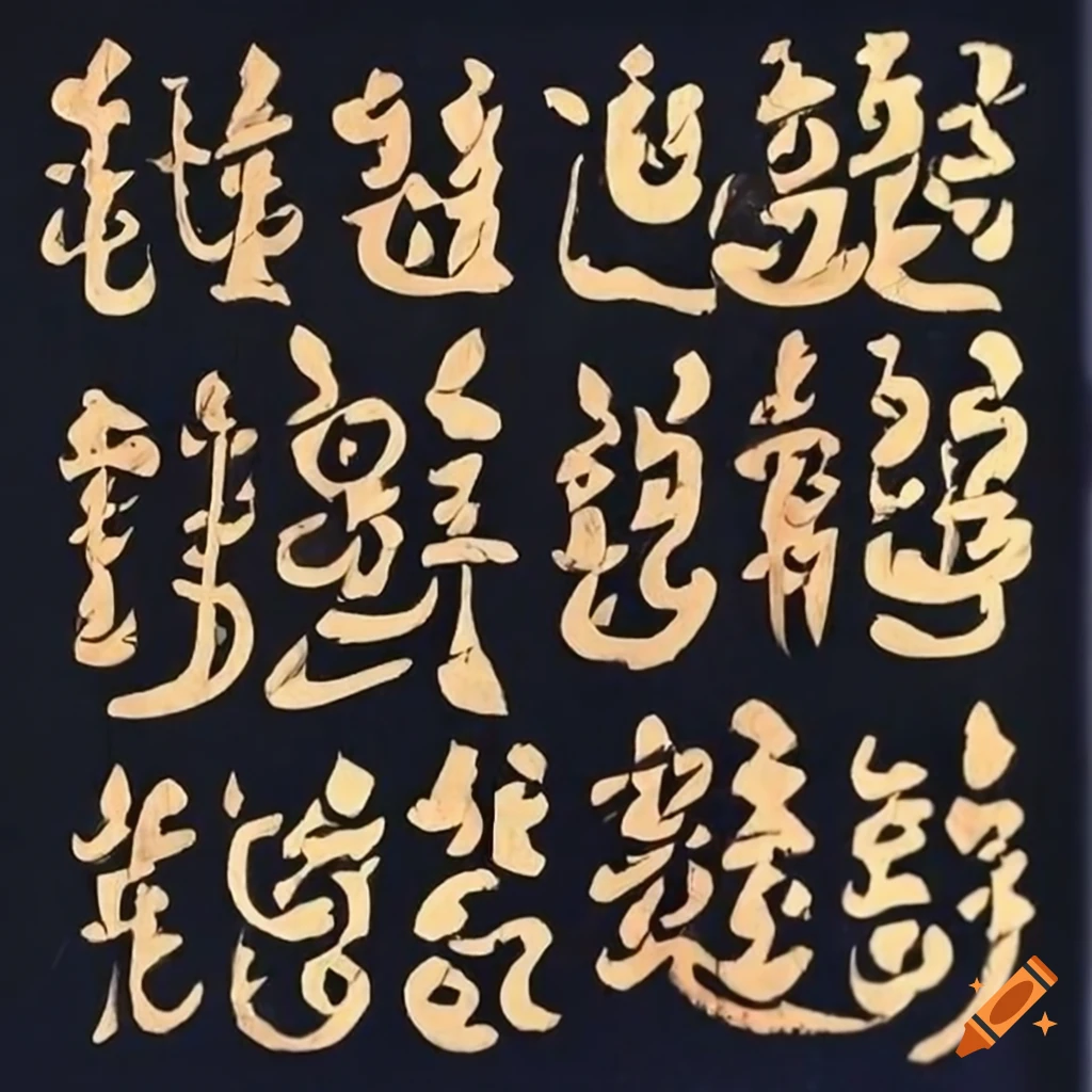 Mongolian script calligraphy on Craiyon
