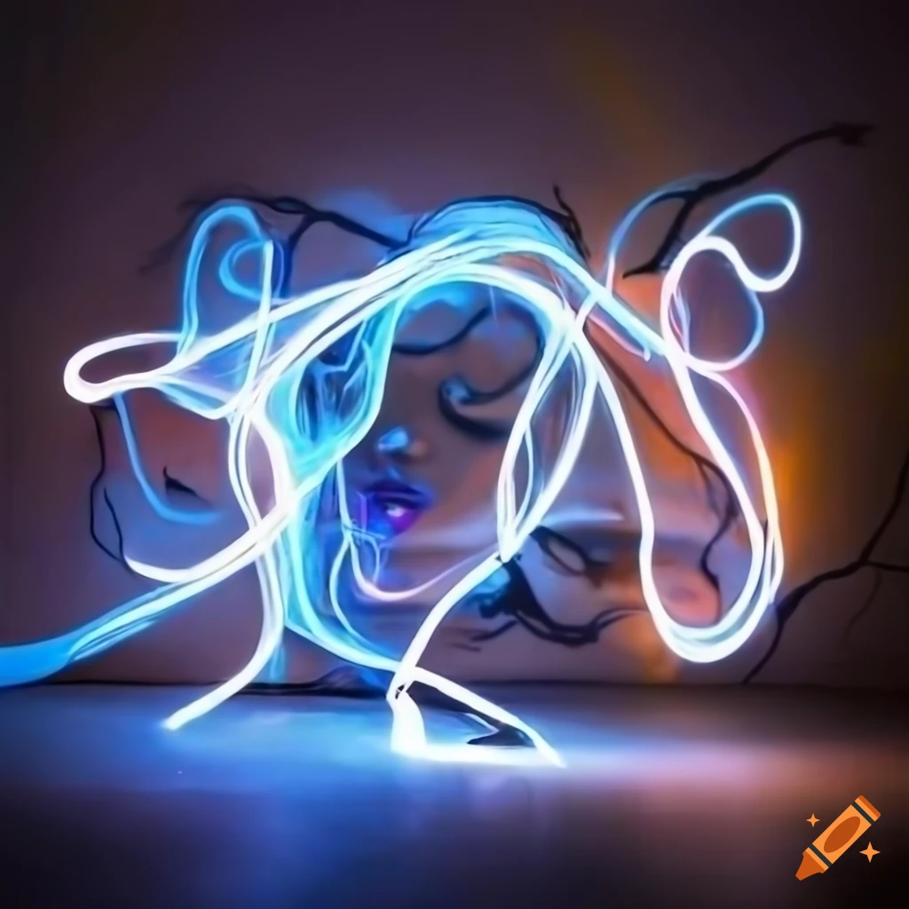 People raving with glowsticks and party lasers on Craiyon