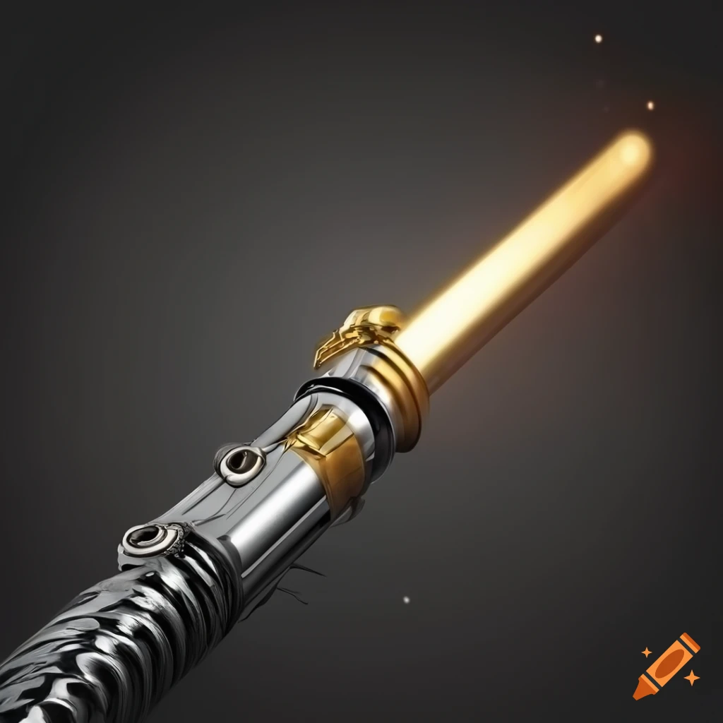 Realistic lightsabers with gold and silver accents