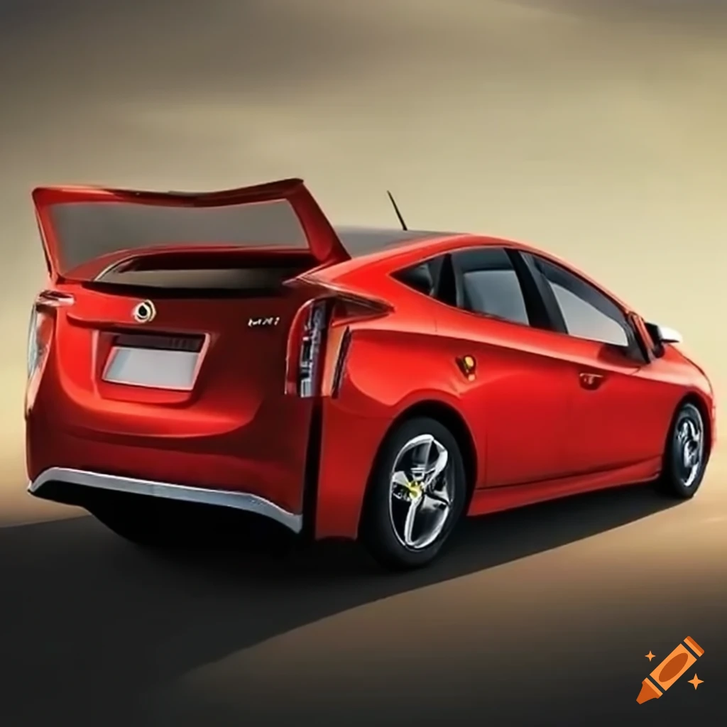 Hybrid car concept of a prius and ferrari combined on Craiyon