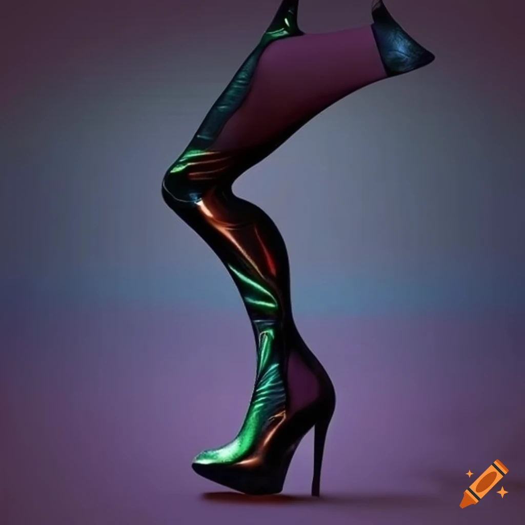 Abstract surrealism womens dancing boot art