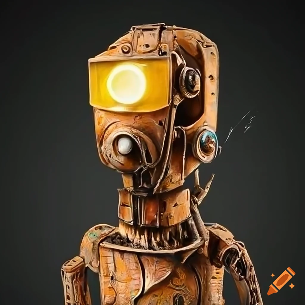 80's style droid face on Craiyon