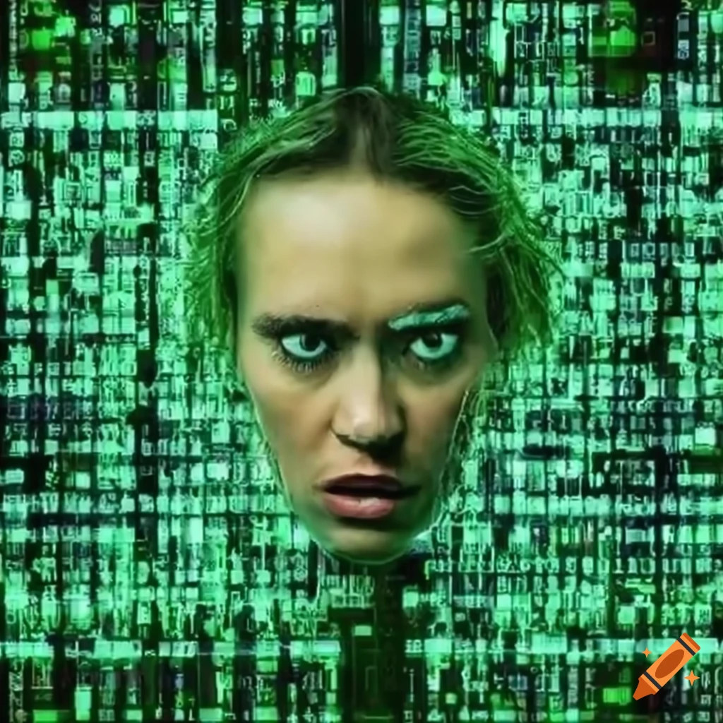 Artistic representation of an angry matrix ai on Craiyon