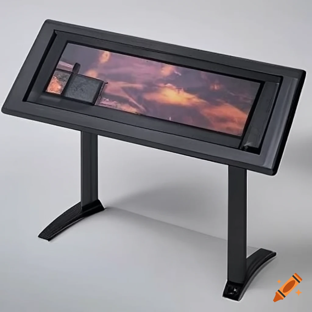Modern digital table with touch screen and wireless charging on Craiyon