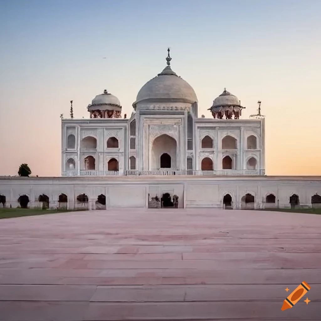 Full frontal view of Mughal Mahal White House on Craiyon