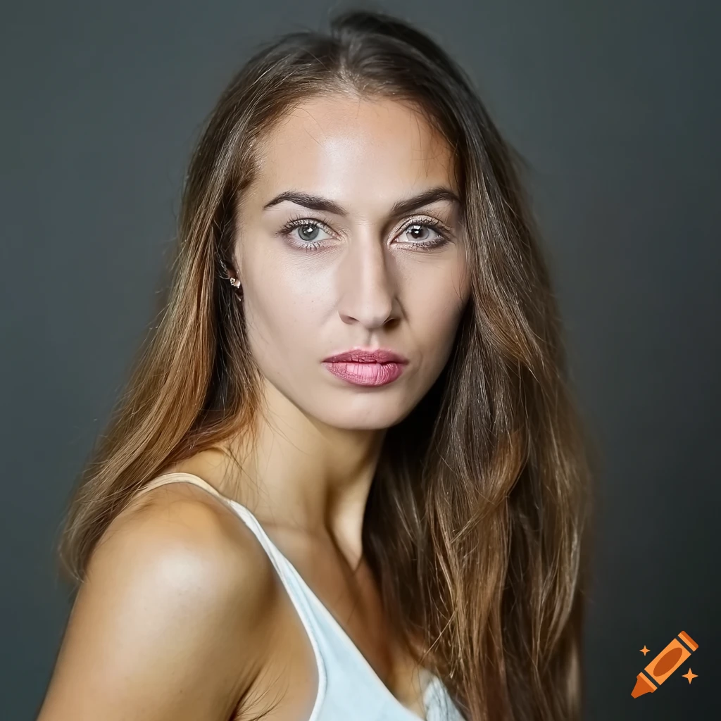Portrait of a woman with unique facial features on Craiyon