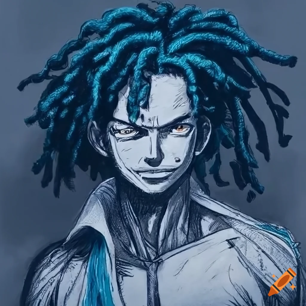 Ultrarealistic portrait of a regal man with long dreadlocks on Craiyon