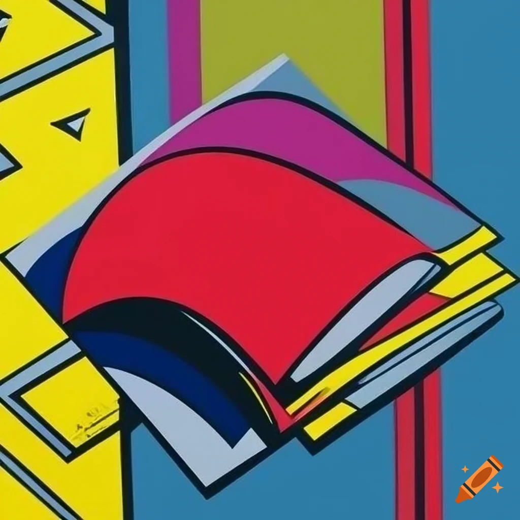 Colorful pop art abstract collage by roy lichtenstein