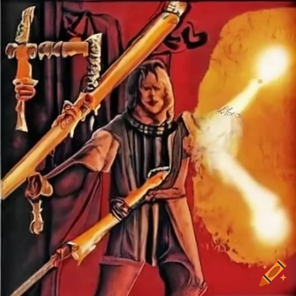 Image of Seven of Wands and Ace of Swords tarot cards on Craiyon