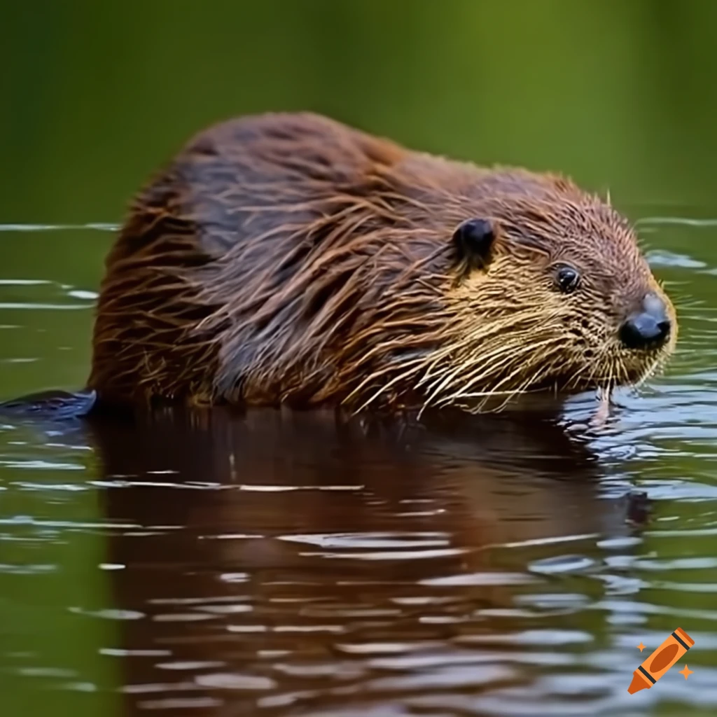 Animals gathering by a calm river